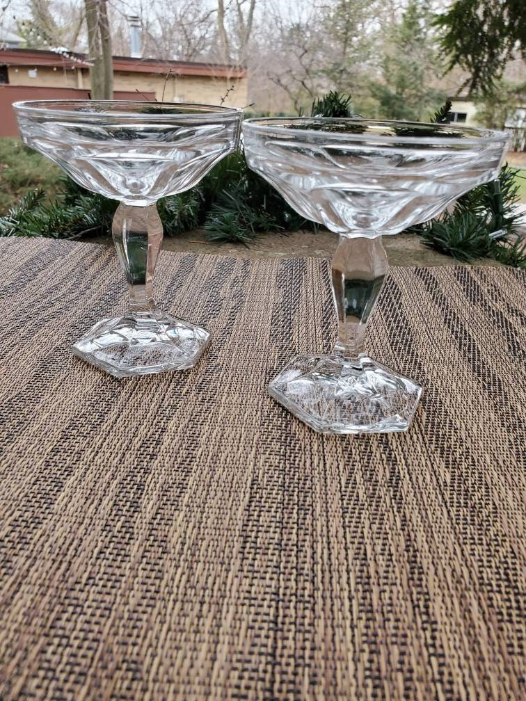 Vintage Coupe Glass Set of 2 Vintage Sorbet Glasses Clear - Etsy