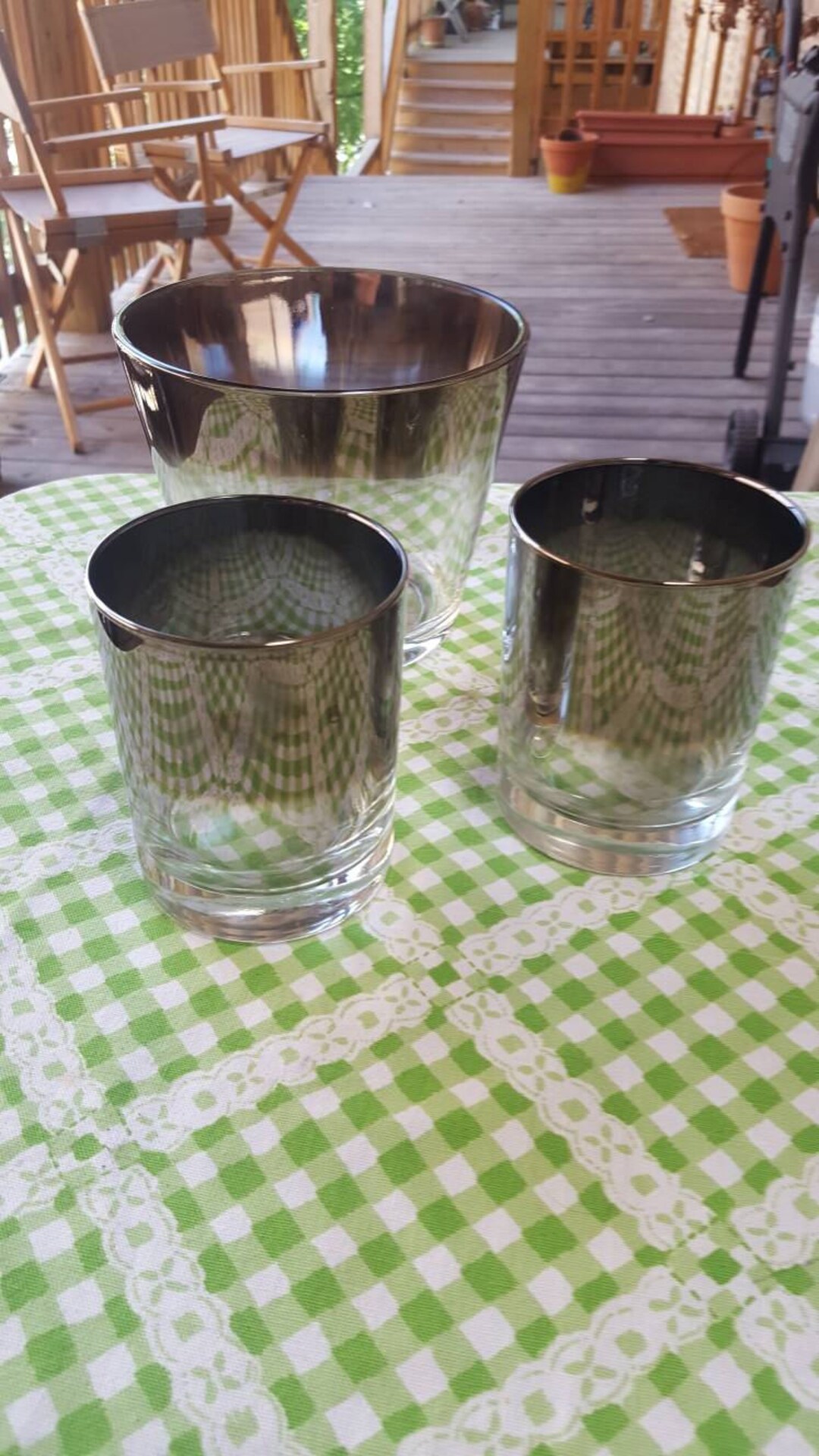 Queens Lusterware Ice Bucket and Rocks Glass Set 1960s - Etsy