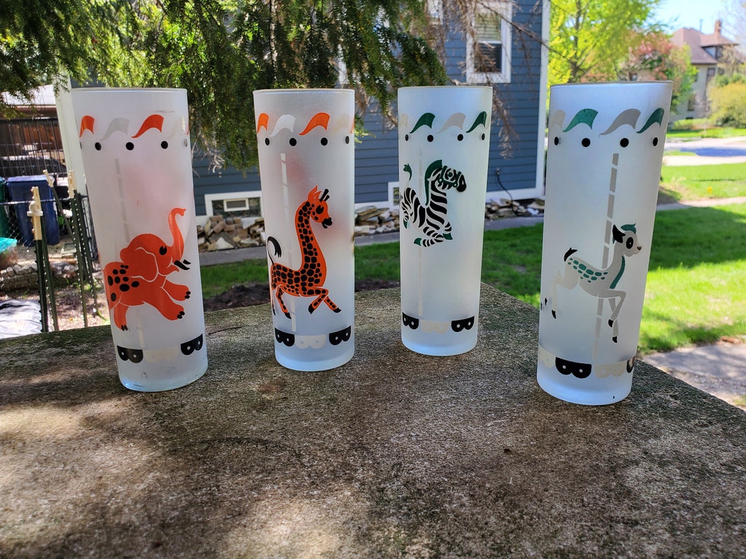 Vintage Libbey Carousel Glassware Tumblers Glasses, Set of 4 - Etsy