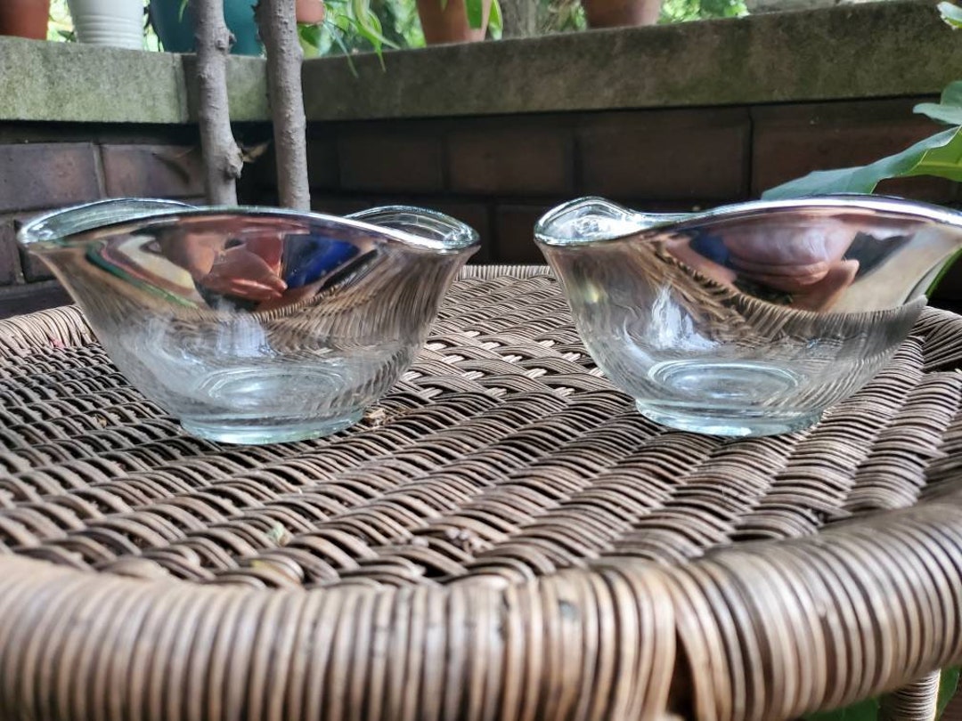 Vitreon Queen's Lusterware Ombre Silver Serving Bowls Set of 2 1960s - Etsy