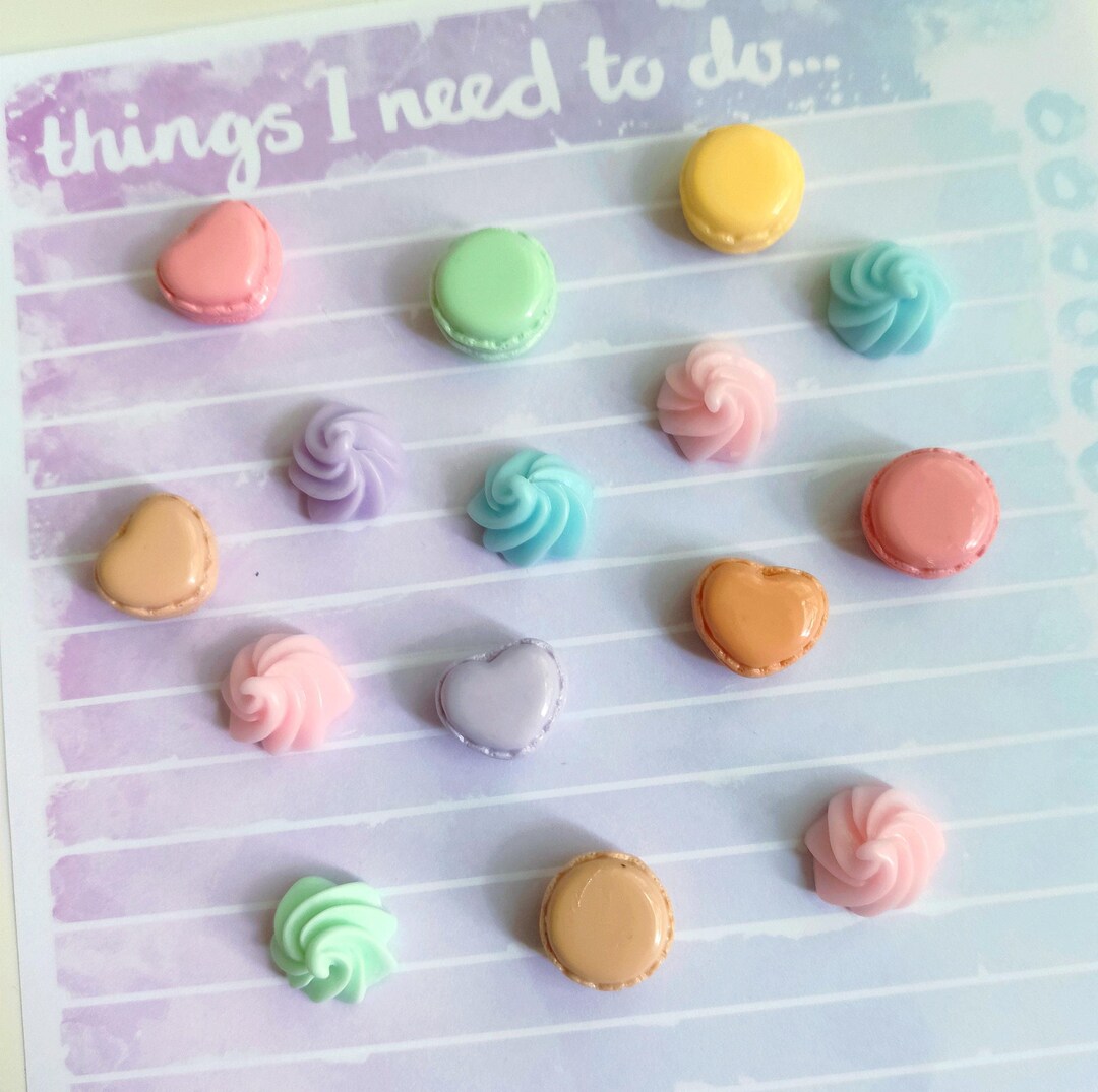 Mini Macaroon and Whipped Cream Fridge Magnets 5x, Pastel Color Fake ...