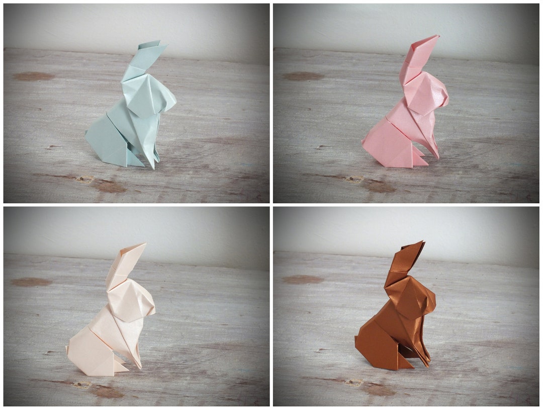 Paper Origami Bunnies - Set of 4, Nursery Room Decoration, Children's ...