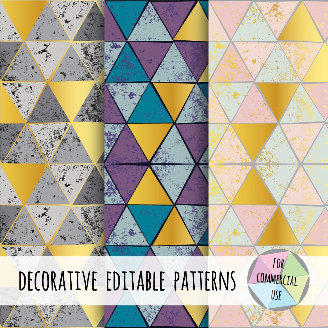 Golden Triangles, Seamless Patterns, Pattern for Napkins, Textiles, Wallpapers, Etc., Boho ...