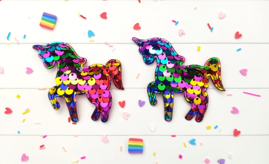 Cute Rainbow Sequin Unicorn Fridge Magnets, Shiny Magnets, Kitchen ...