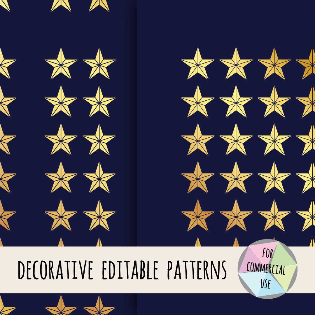 Gold Stars, Digital Seamless Patterns, Christmas Patterns, Patterns for ...