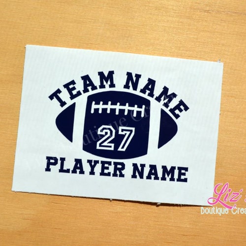 Custom Football Player Name Sticker Vinyl Decal Personalized - Etsy