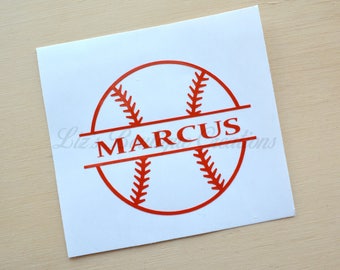Baseball Name Decal | Etsy