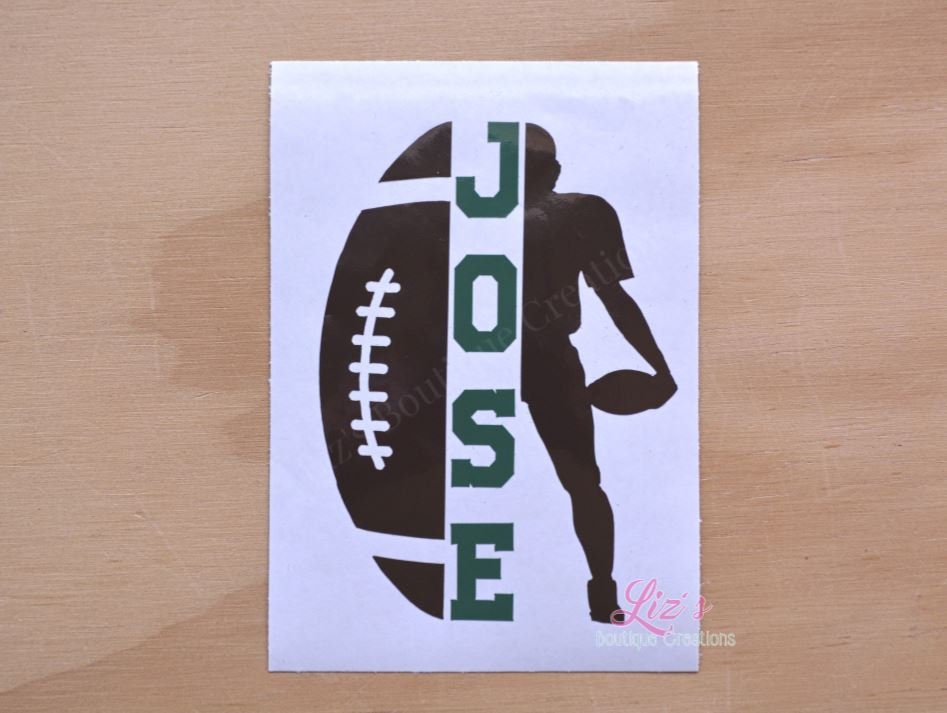 Football Decal SPLIT Name Decal Vinyl Sticker Yeti Football - Etsy
