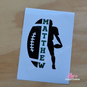 Football Decal, SPLIT Name Decal, Vinyl Sticker, Yeti Football Decal ...