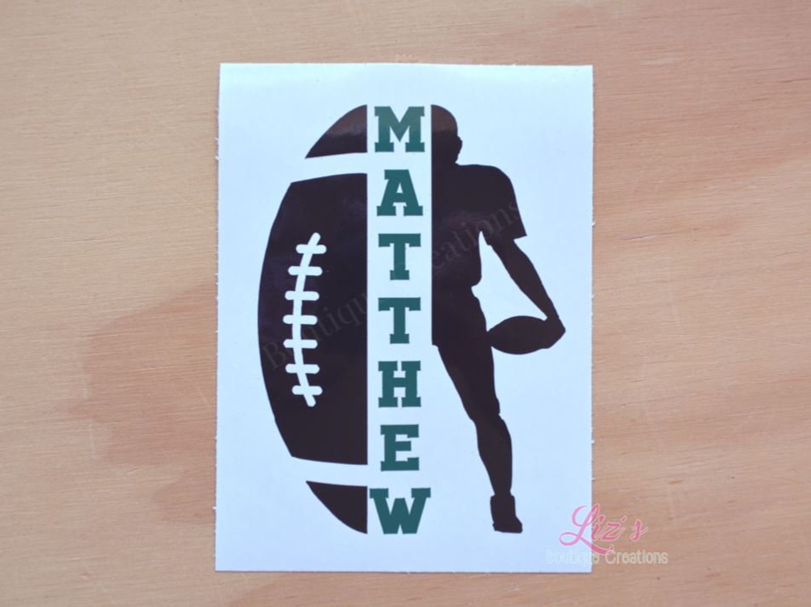 Football Decal SPLIT Name Decal Vinyl Sticker Yeti Football - Etsy
