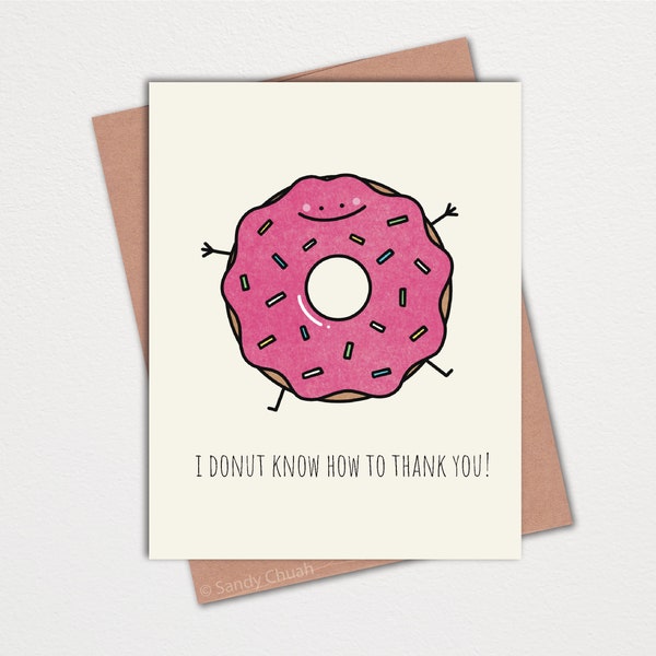 Donut Pun Thank You - Etsy