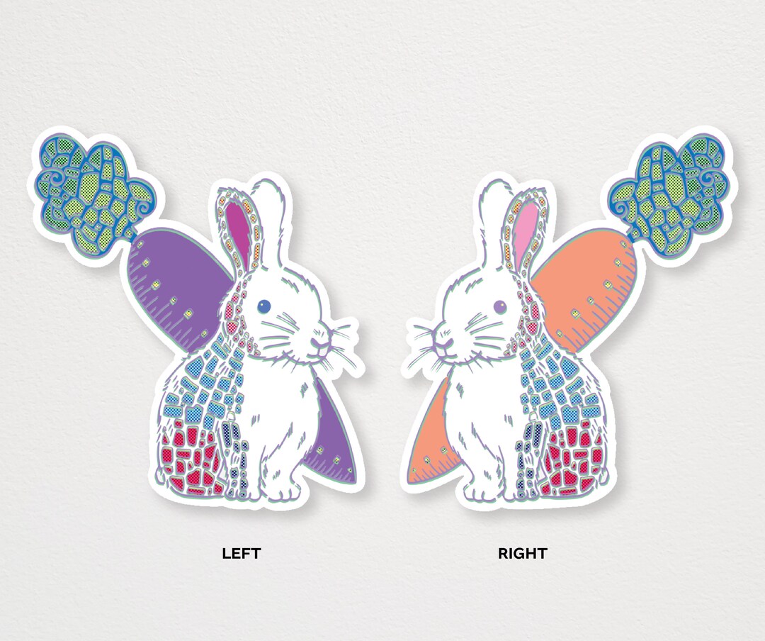 Asylum Bunny Stickers - Rabbit Sticker - Carrot - Animal Asylum ...
