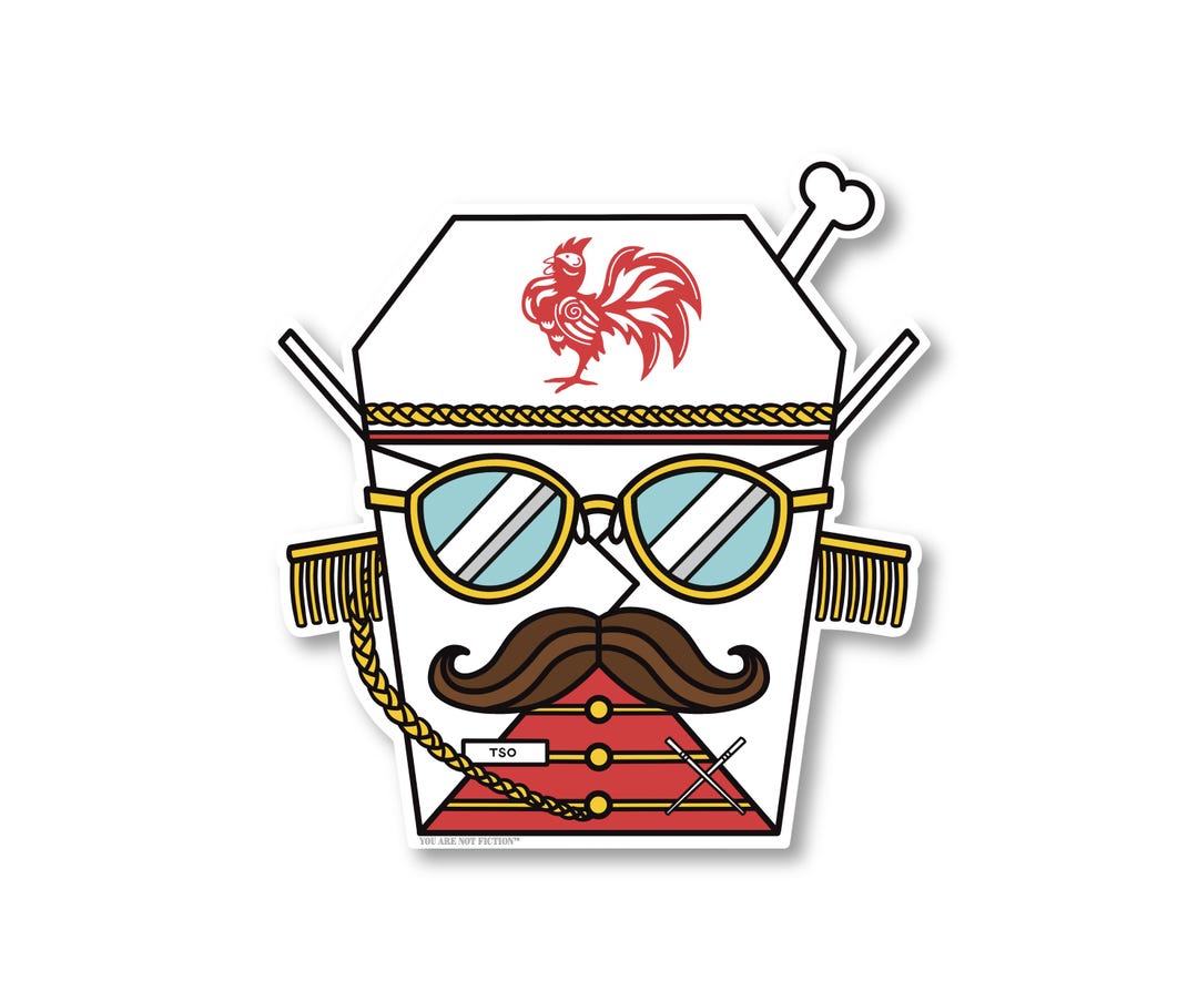 General Tso's Chicken Sticker, Chinese Take Out Box Sticker, Food ...