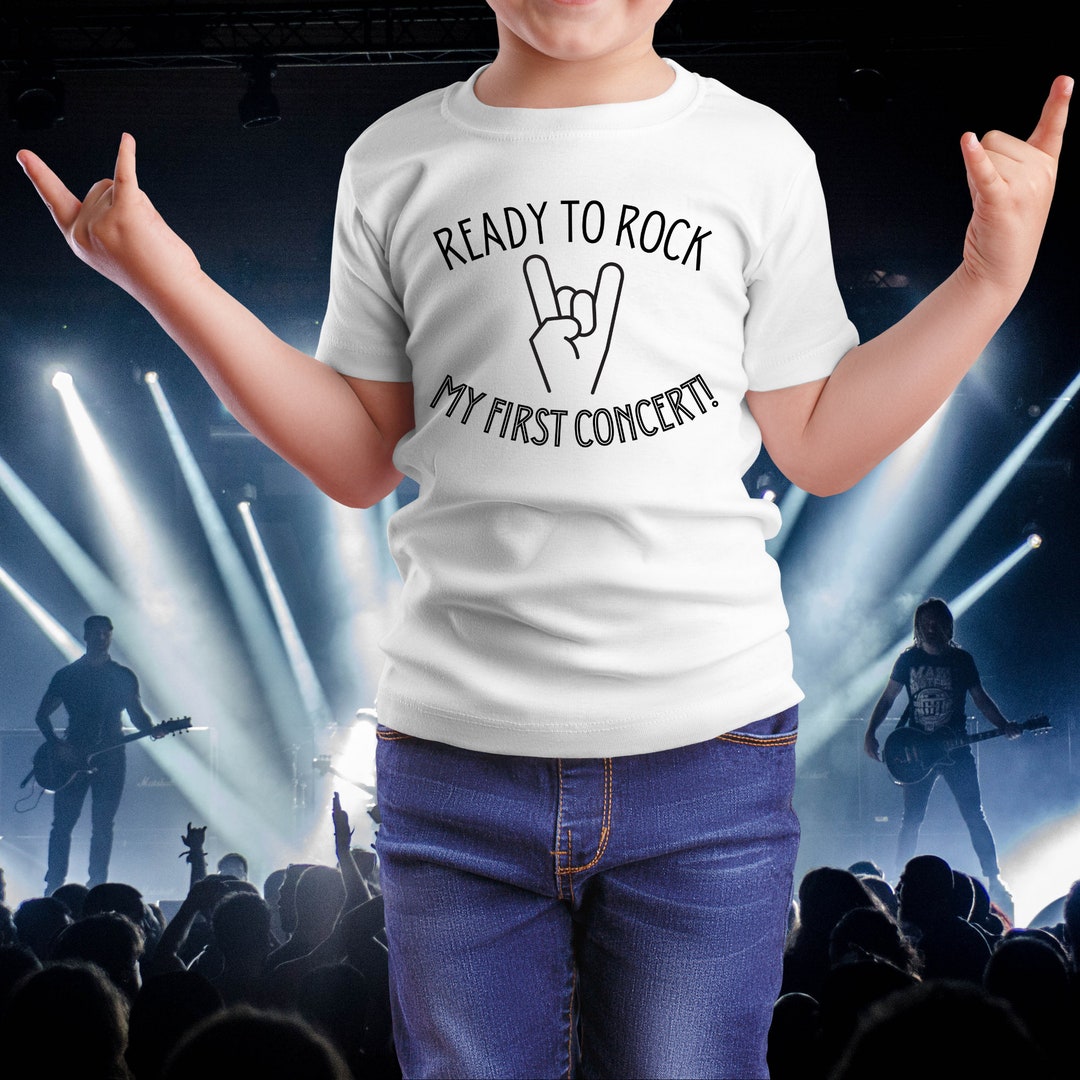 Ready to Rock My First Concert! Kids' Heavy Cotton T-shirt for 1st ...