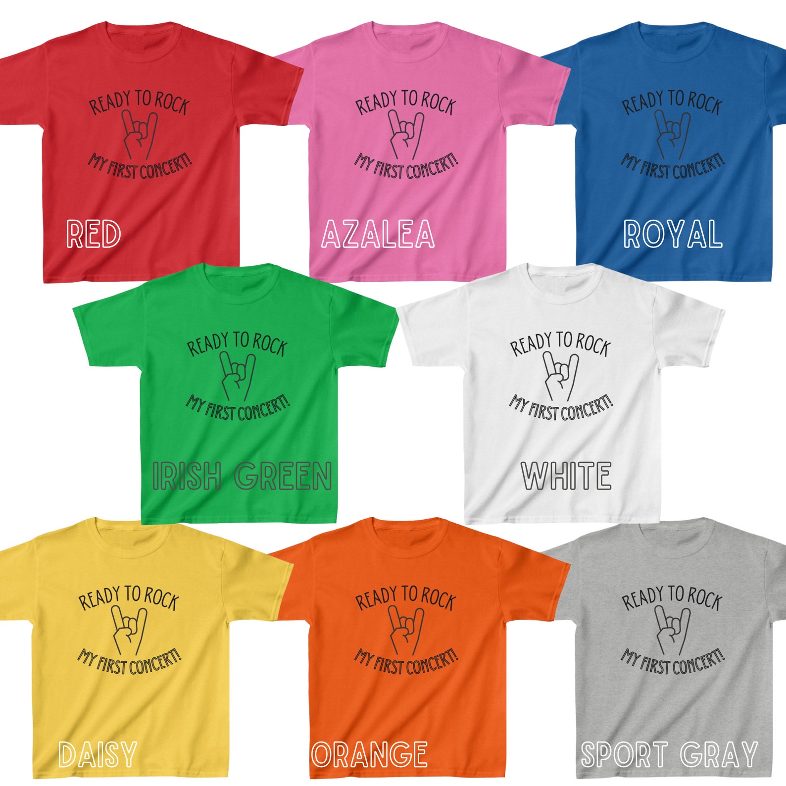 Ready to Rock My First Concert! Kids' Heavy Cotton T-shirt for 1st ...