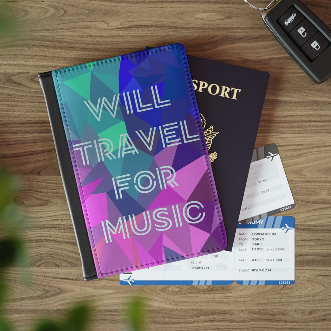 Will Travel for Music Passport Cover/holder - Gift for Music Lover ...