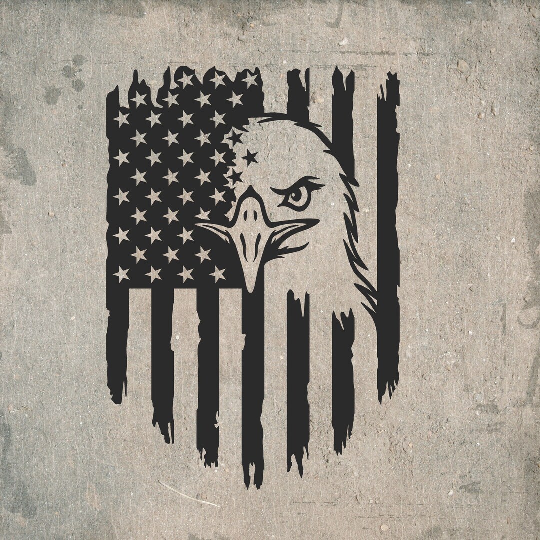 Patriotic Eagle Distressed Flag Vinyl Decal - Etsy
