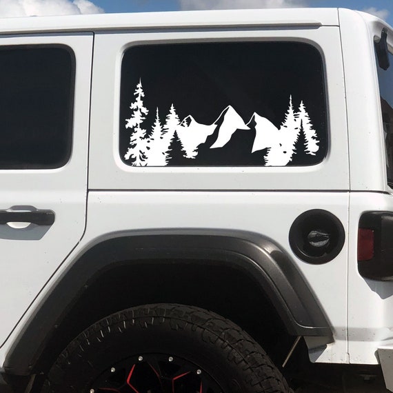 Mountain Tree Side Window Decal Side Window Decal Mountain | Etsy