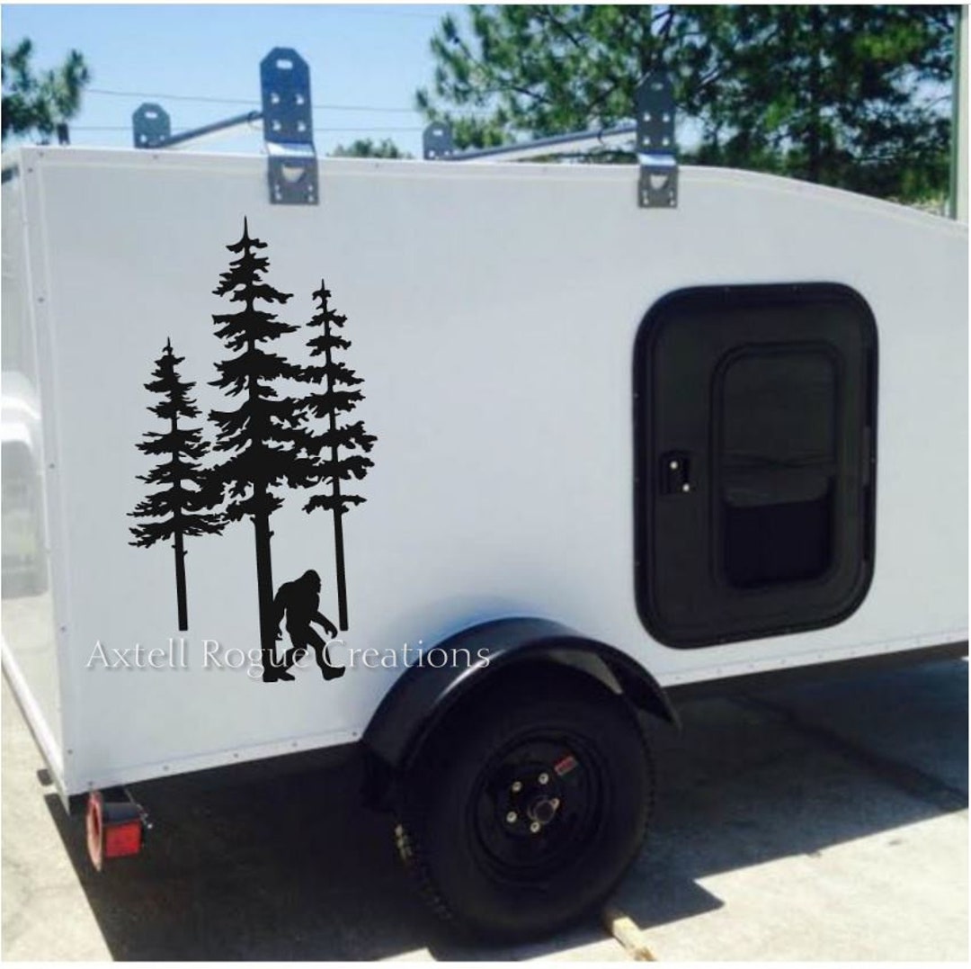 Bigfoot in Trees Large RV Vinyl Decal Sasquatch Decal Bigfoot Decal ...