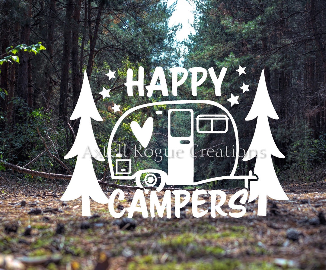 Happy Campers Vinyl RV Decal Adventure Sticker RV Large Decal Camping ...