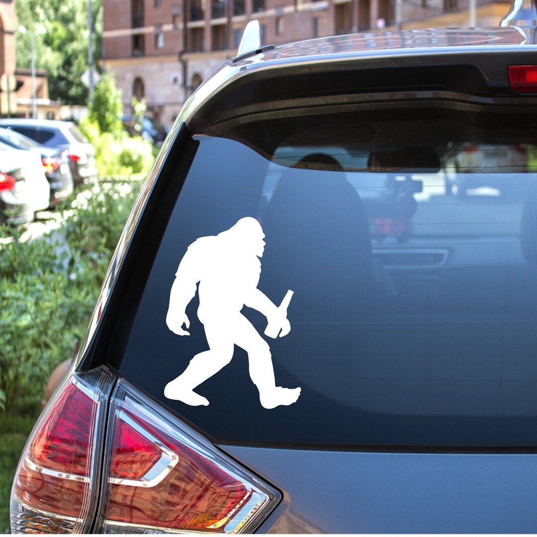 Small Bigfoot With Beer Vinyl Car Decal Sasquatch Decal - Etsy