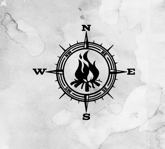 Campfire Compass Large RV Vinyl Decal Compass Decal - Etsy
