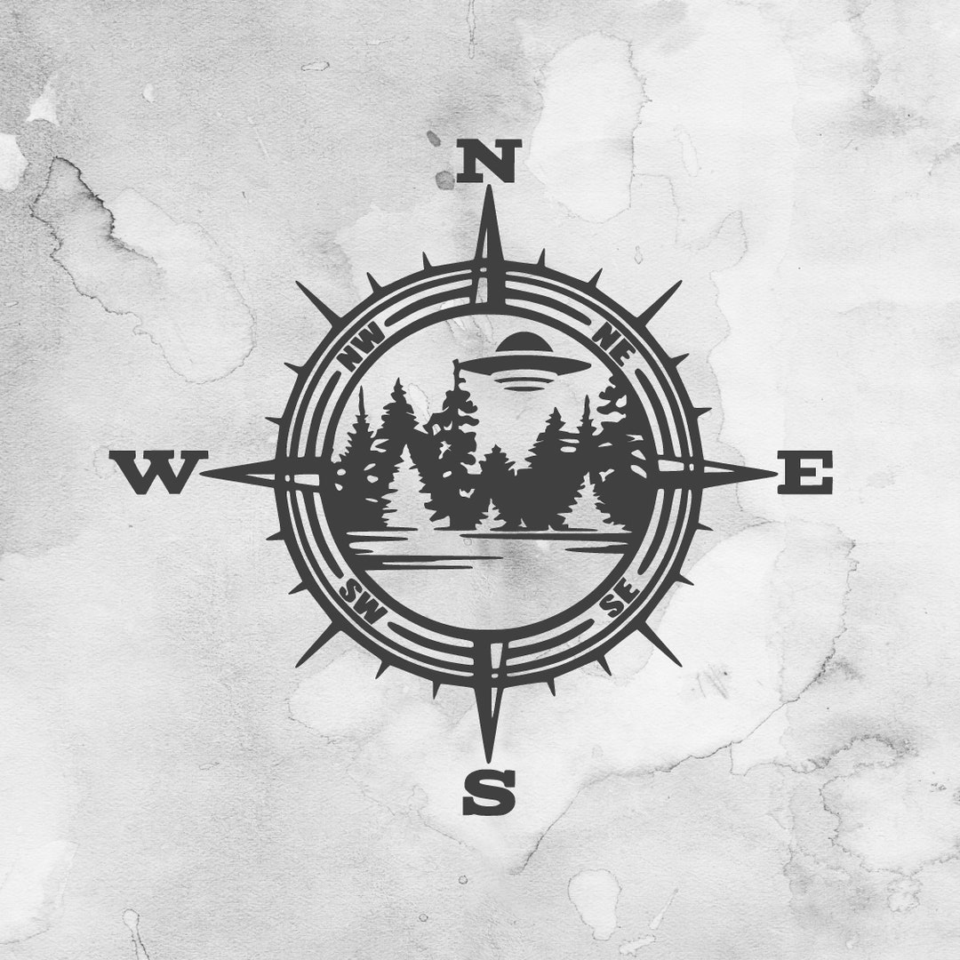 UFO Compass Vinyl Decal - UFO Decal - Compass Vinyl Decal - Large ...