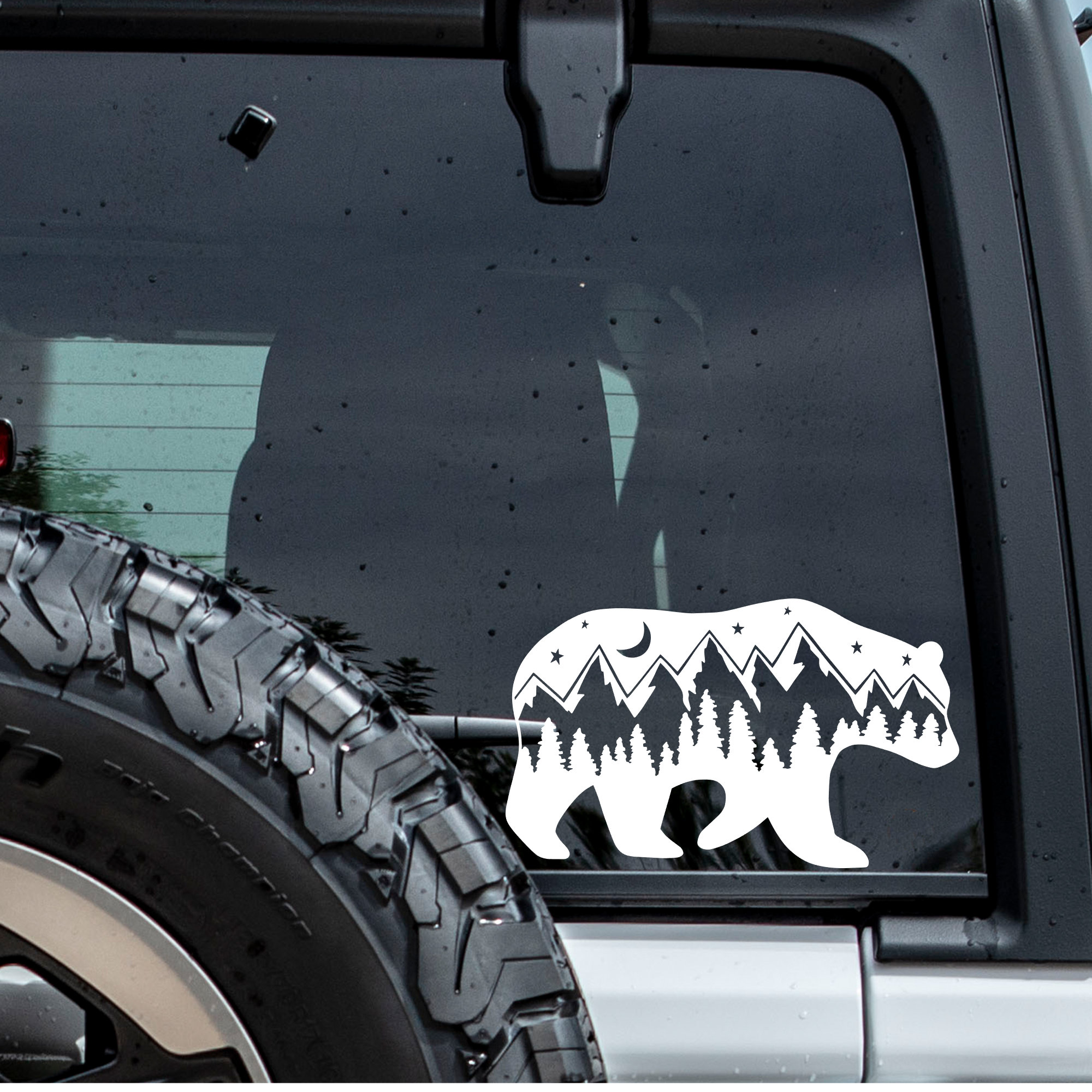 Bear Mountain Tree Vinyl Car Decal Bear Decal Bear Sticker | Etsy