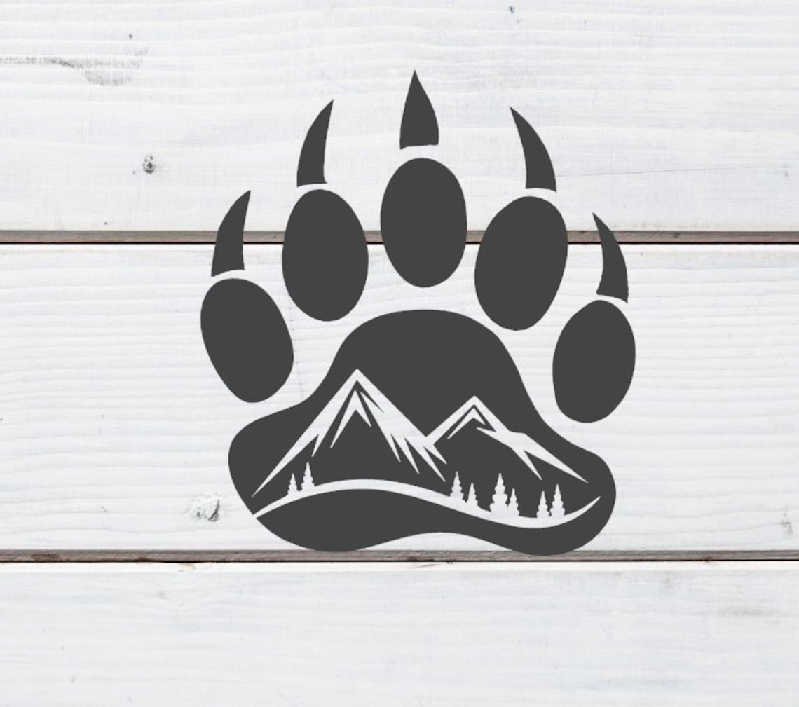 Bear Decal Bear Paw Decal Bear Paw Sticker Bear Car - Etsy