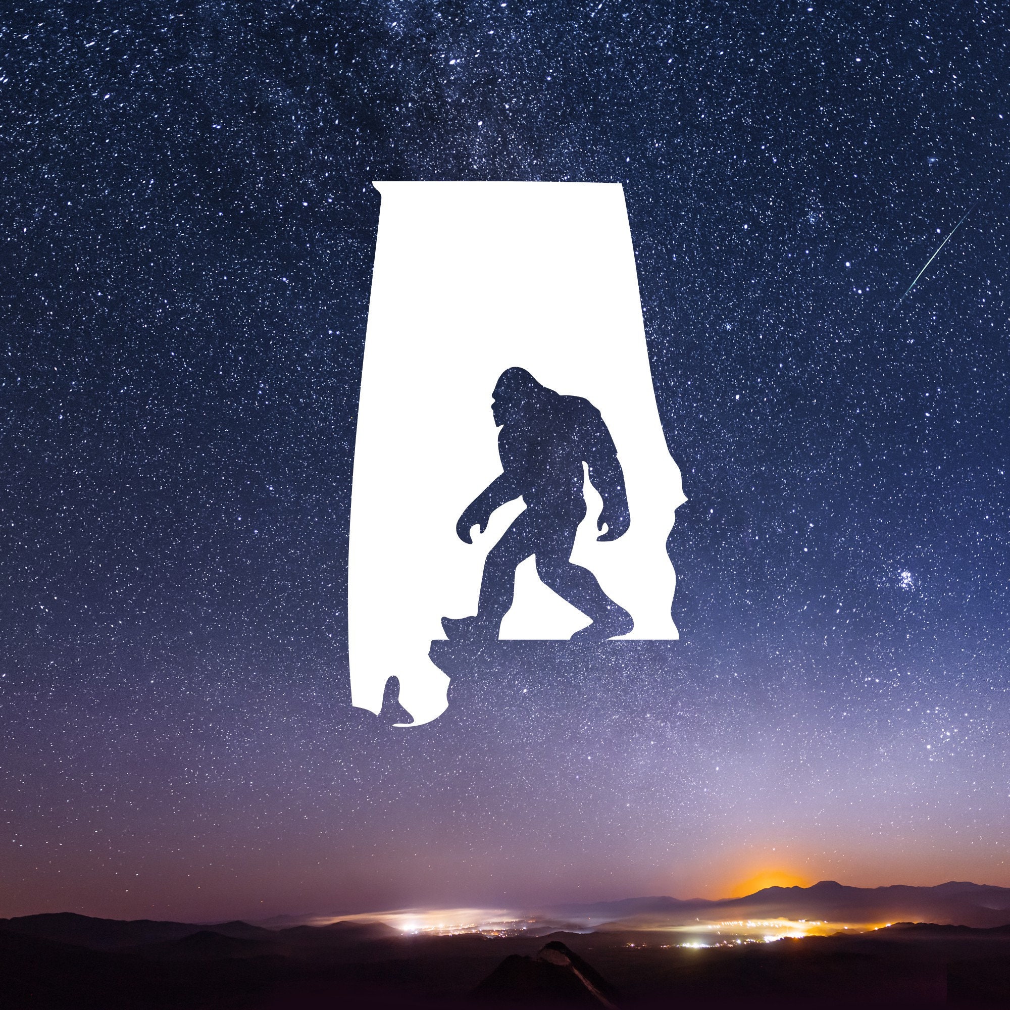 Alabama - Alabama Decal - Bigfoot Alabama - Bigfoot Sticker - Sasquatch ...
