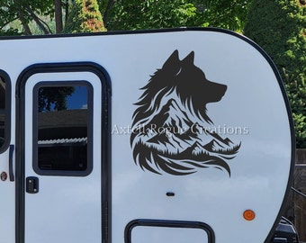 Mountain Waterfall Wolf Decal / Sticker for Car Truck or SUV Window or ...