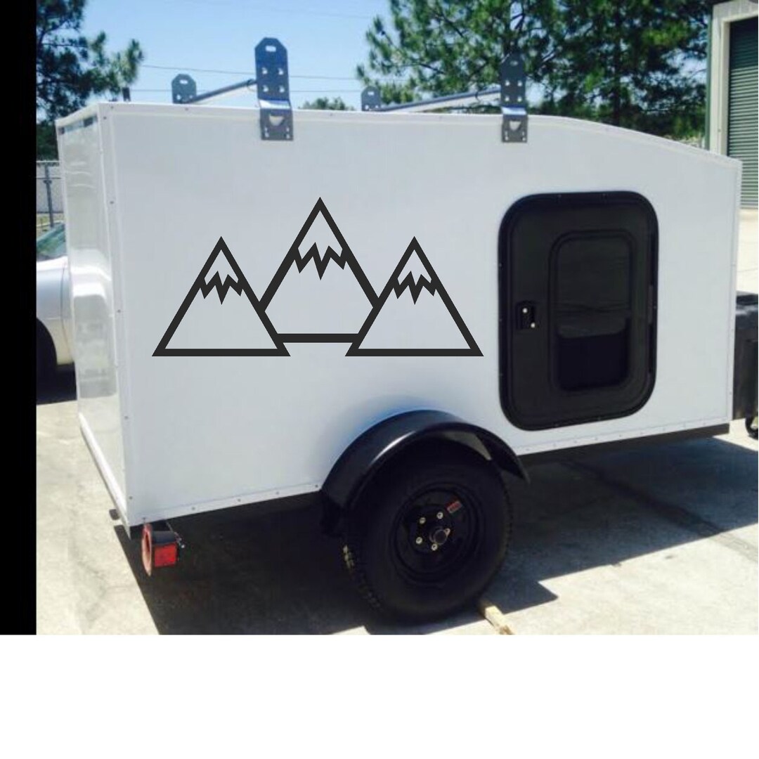 Large RV Mountain Vinyl Decal Geometric Mountain Vinyl Decal Decal for ...