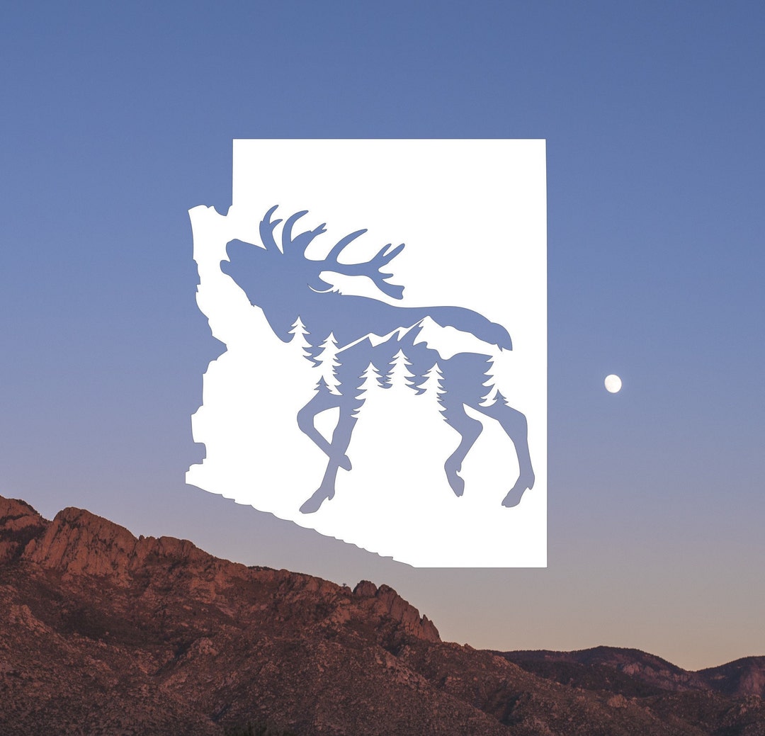 Arizona Decal - Arizona Elk Decal - Elk Decal - Elk Sticker - Elk Truck ...