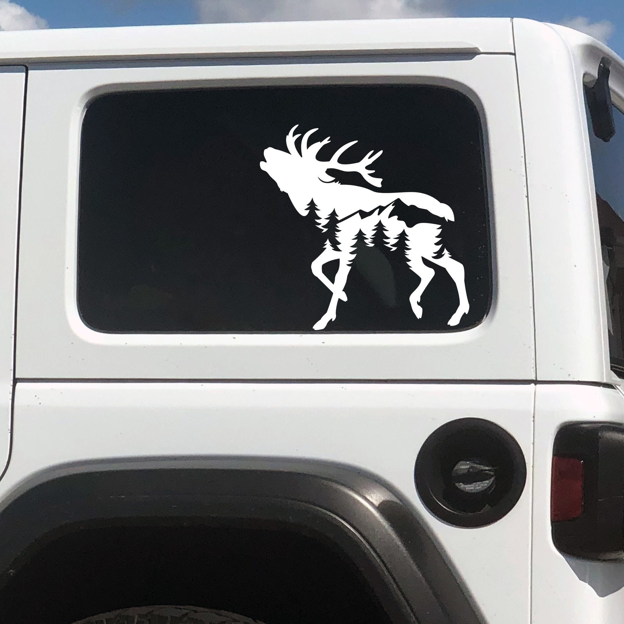 Elk Car Decal Elk Decal Elk Sticker Elk Mountain - Etsy