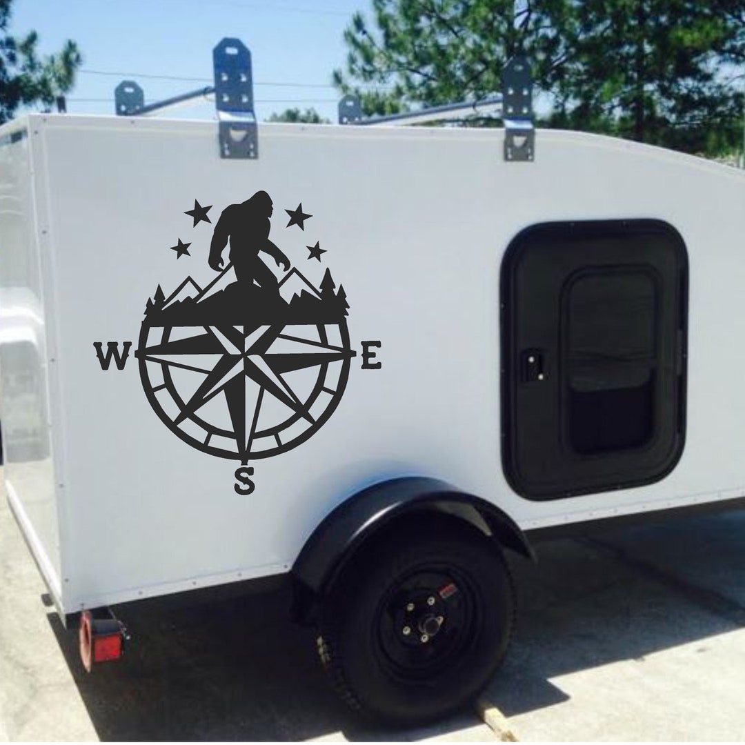 Large Compass Bigfoot Decal - RV Compass Decal - Compass Decal - RV ...