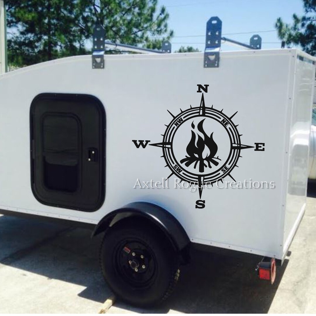 Campfire Compass Large RV Vinyl Decal - Compass Decal - Campfire ...
