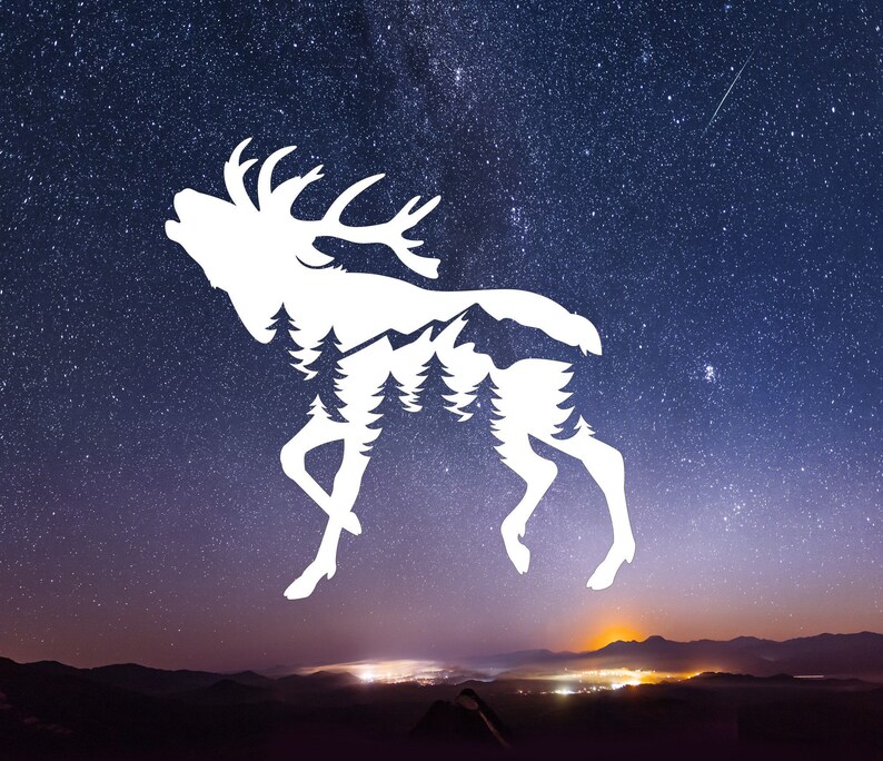 Elk Car Decal Elk Decal Elk Sticker Elk Mountain - Etsy