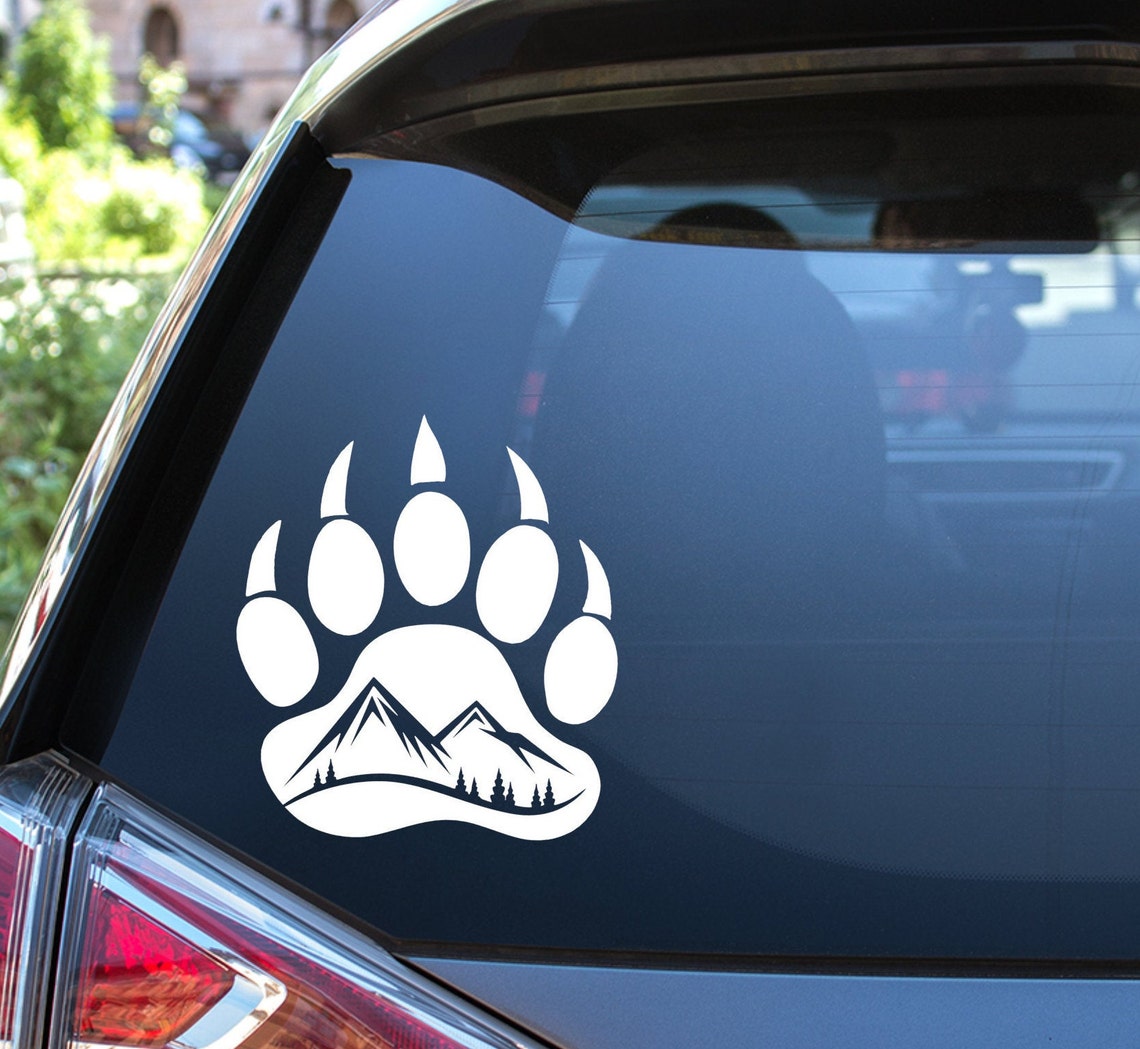 Bear Decal Bear Paw Decal Bear Paw Sticker Bear Car - Etsy