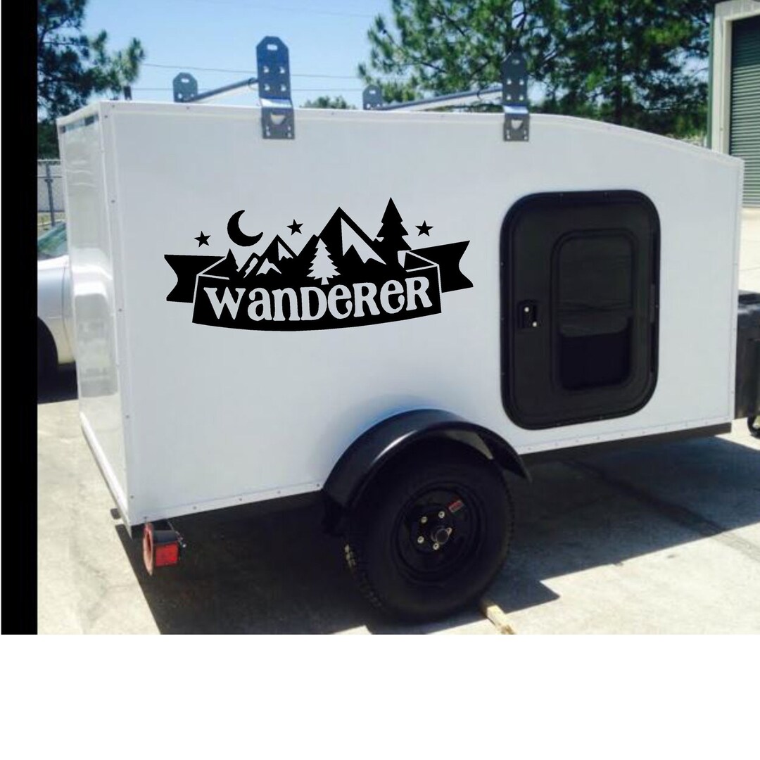 Wanderer RV Decal: Mountain, Moon & Trees - Camper Sticker - Etsy