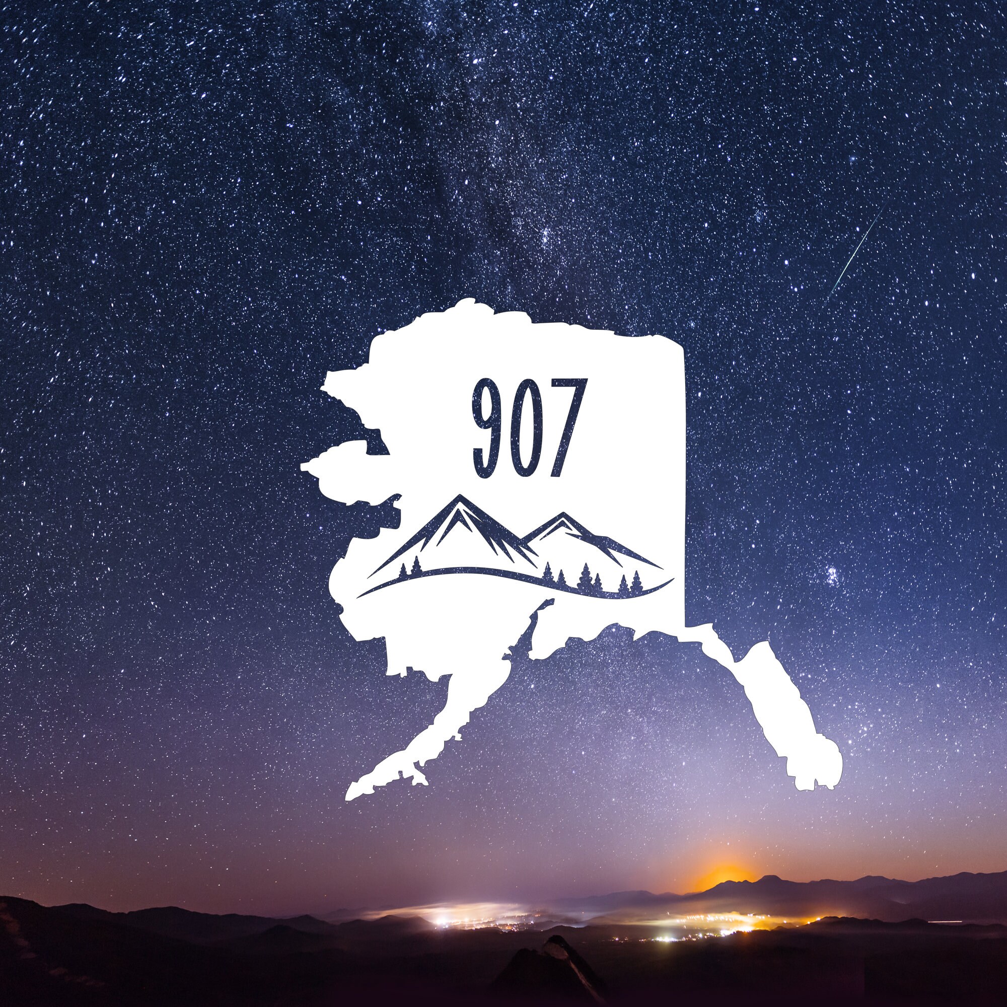Código de área de Alaska Calcomanía de Alaska Alaska 907 | Etsy