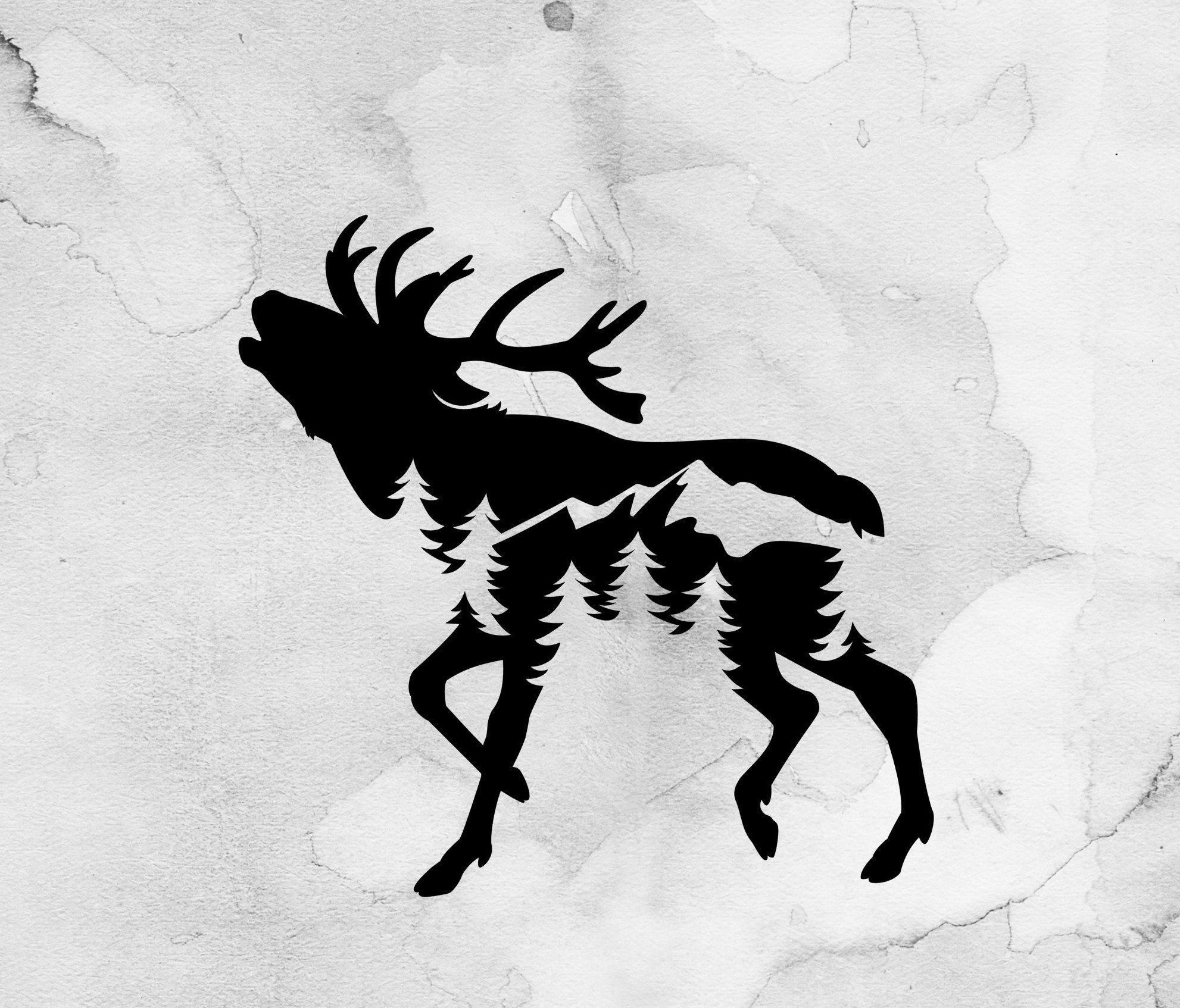 Elk Car Decal Elk Decal Elk Sticker Elk Mountain - Etsy