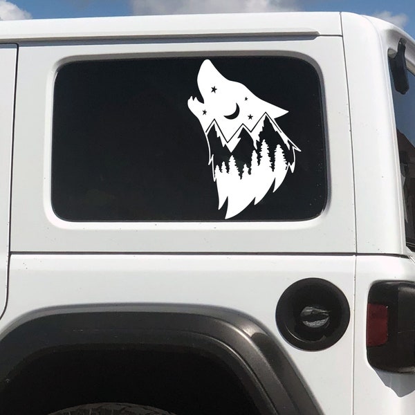 Howling Wolf Decal - Etsy