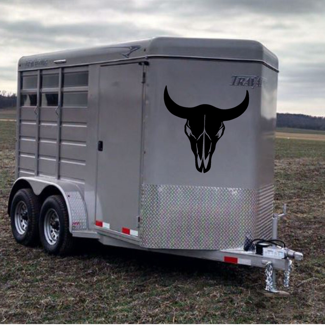 Cow Skull Large Vinyl Decal - Horse Trailer Decal - RV Decal - Skull ...