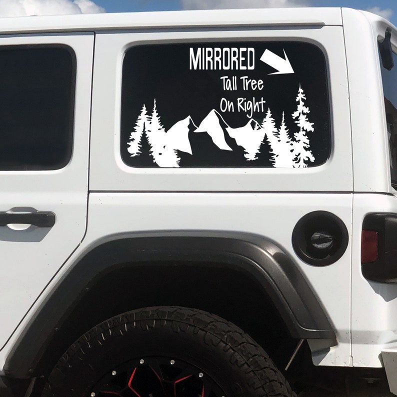 Mountain Tree Side Window Decal Side Window Decal Mountain - Etsy