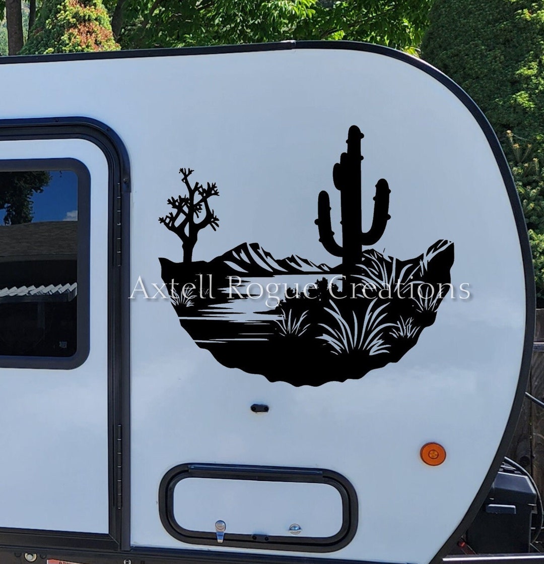 Desert Cactus Vinyl Decal - Desert Landscape - Large RV Vinyl Decal ...