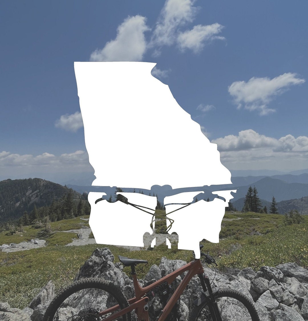 Georgia Mountain Bike Vinyl Decal - Georgia Bicycle Decal - Gift Idea ...