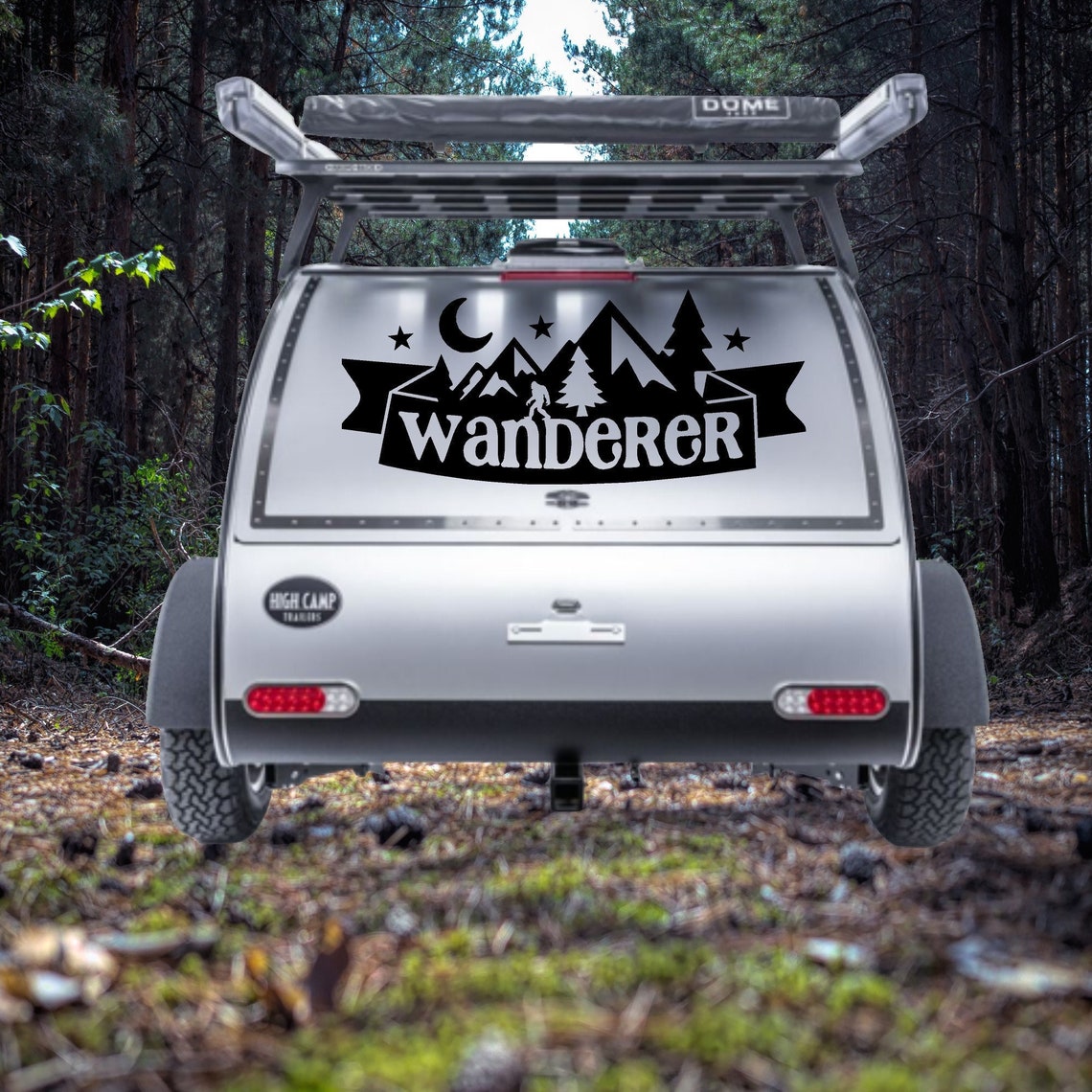 Bigfoot Wanderer Vinyl RV Decal Large Mountain and Trees - Etsy