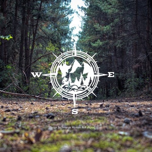 Ocean Waves Compass Decal - Compass PNW Decal - RV Decal - Hood Decal ...