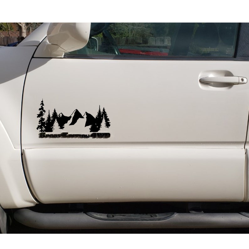 Tree Line Emblem Tree Mountain Badge Decal Mountain Trees - Etsy