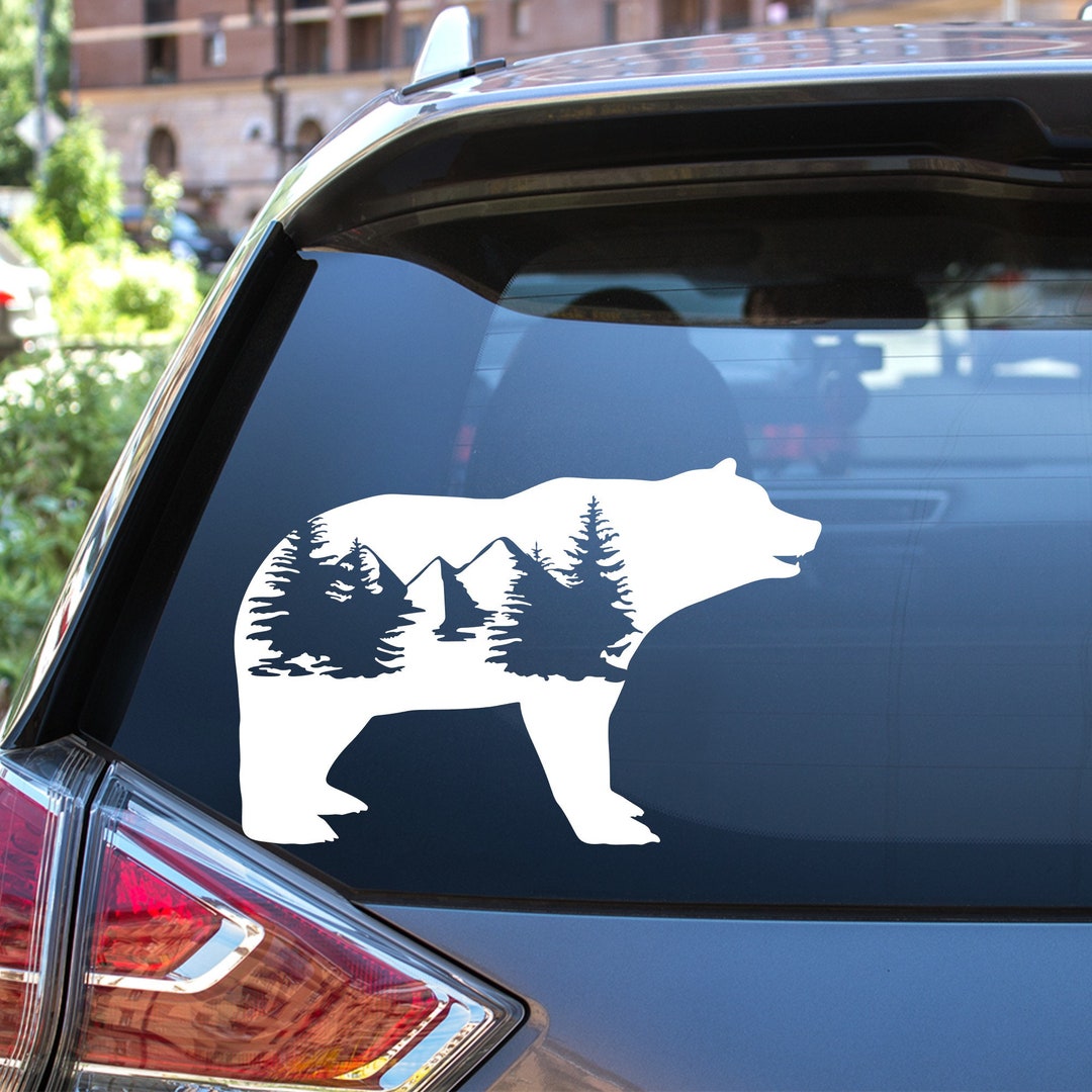 Bear Decal - Bear Sticker - Mountain Decal - Outdoor Adventure ...